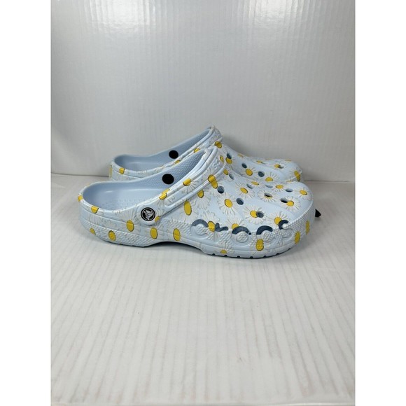 CROCS | Shoes | New Crocs Baya Seasonal Printed Clog Mineral Blue Daisy ...